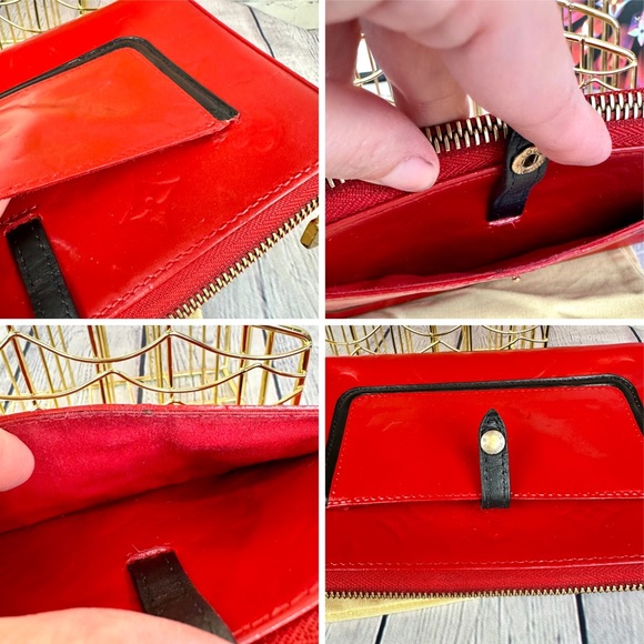 Louis Vuitton | Bags | Louis Vuitton Red And Black Vernis Pouch ...